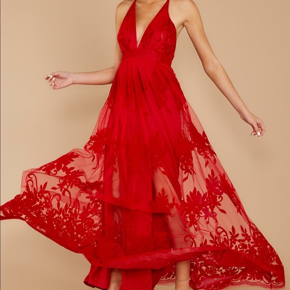 Red Dress Boutique | Dresses | Long Red Lace Dress From Red Dress ...